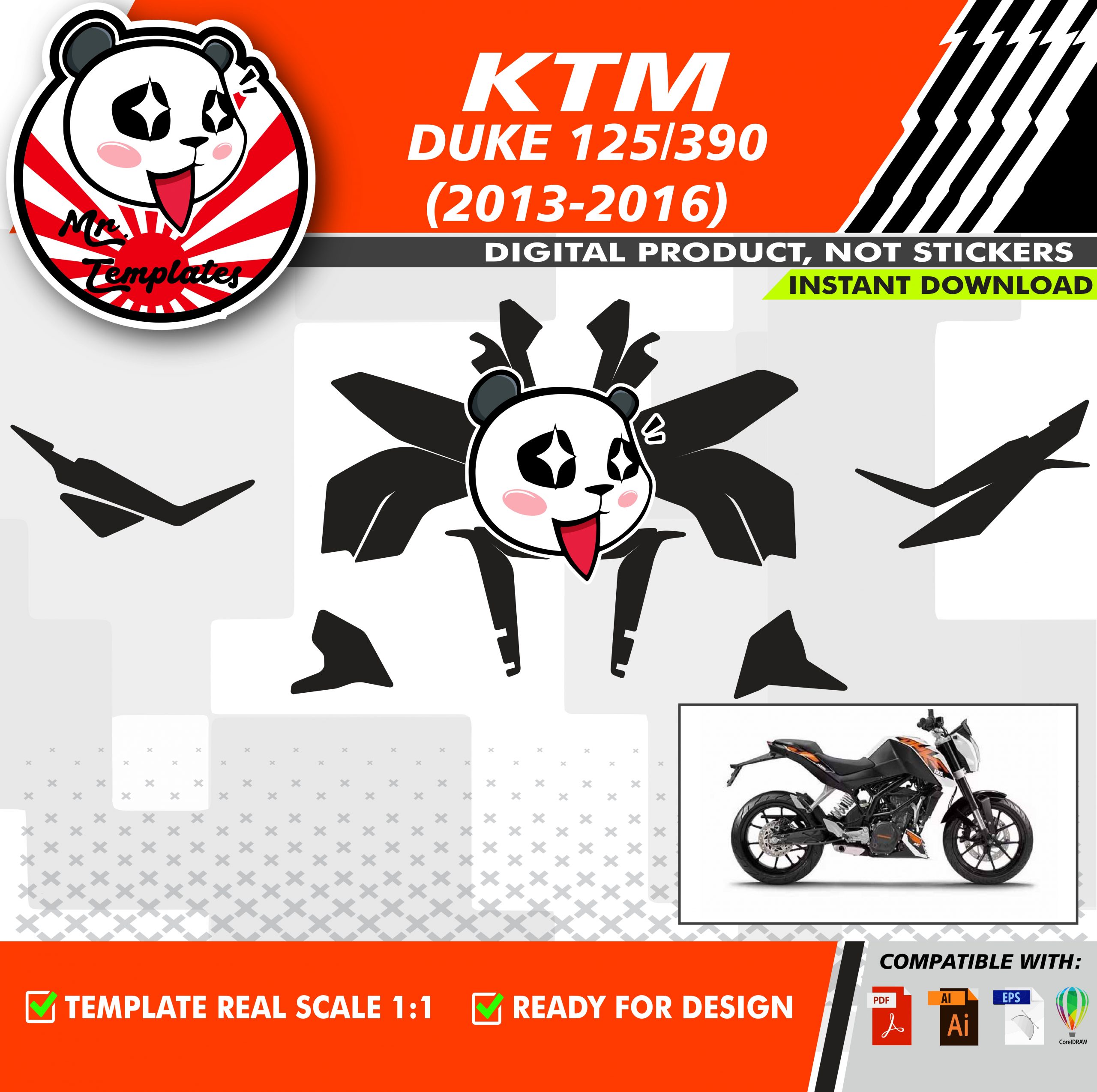 TEMPLATE KTM DUKE 125 | MOTOPROTEMPLATES