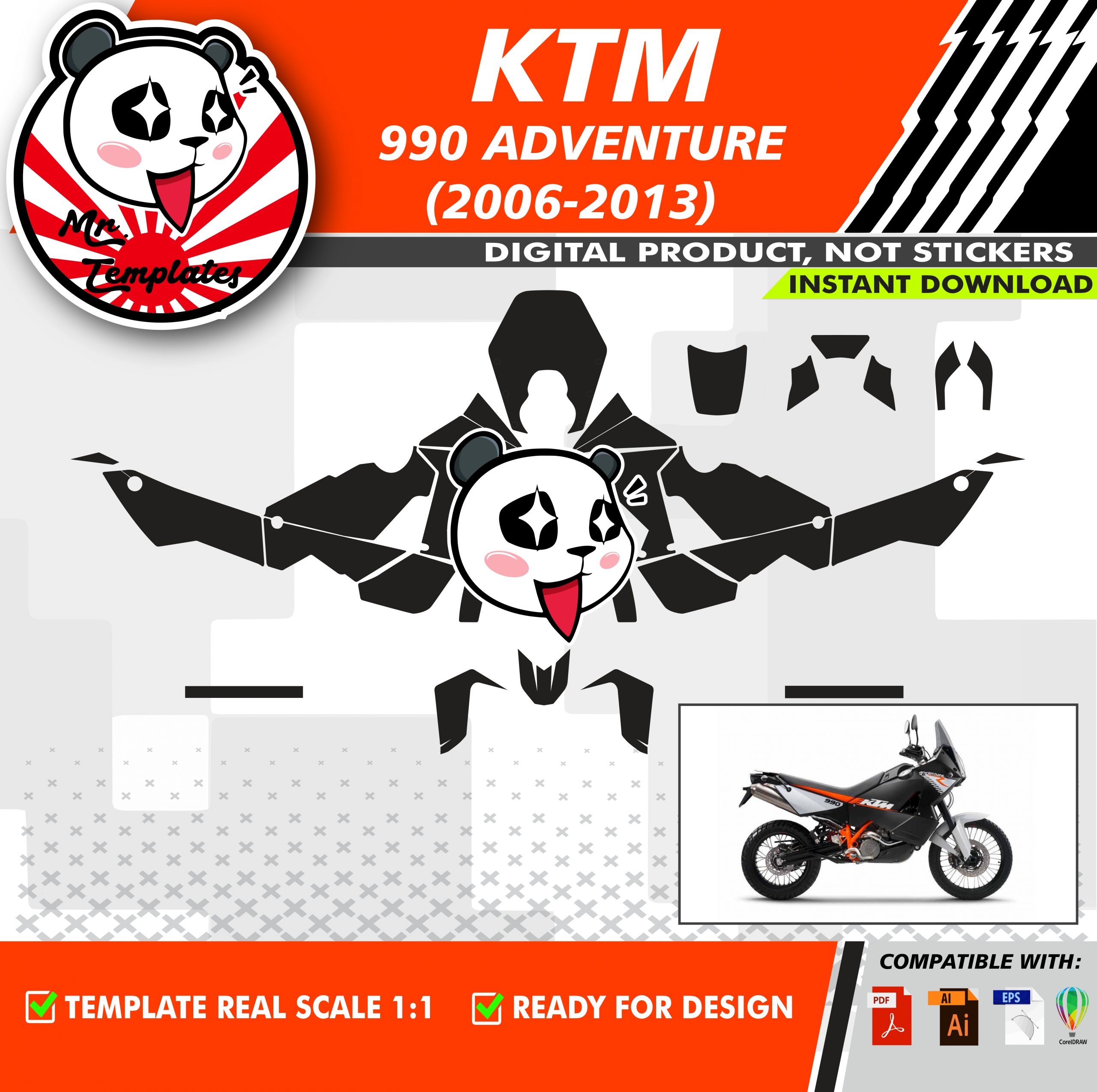 TEMPLATE KTM 990 ADVENTURE | MOTOPROTEMPLATES