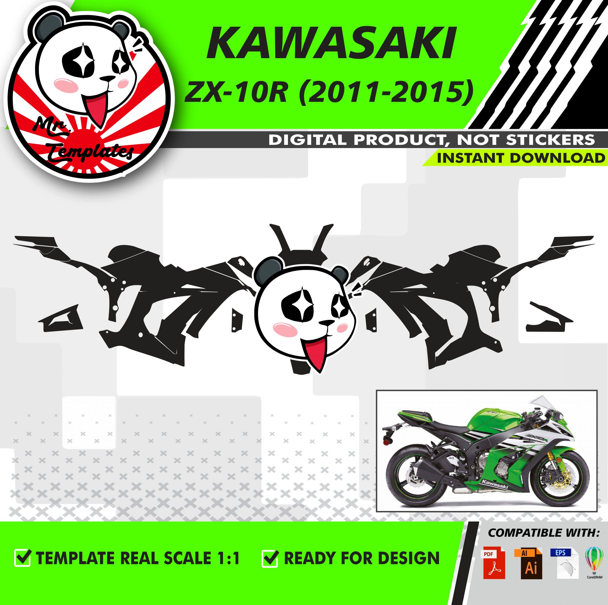 TEMPLATE KAWASAKI ZX10R (11-15) | MOTOPROTEMPLATES