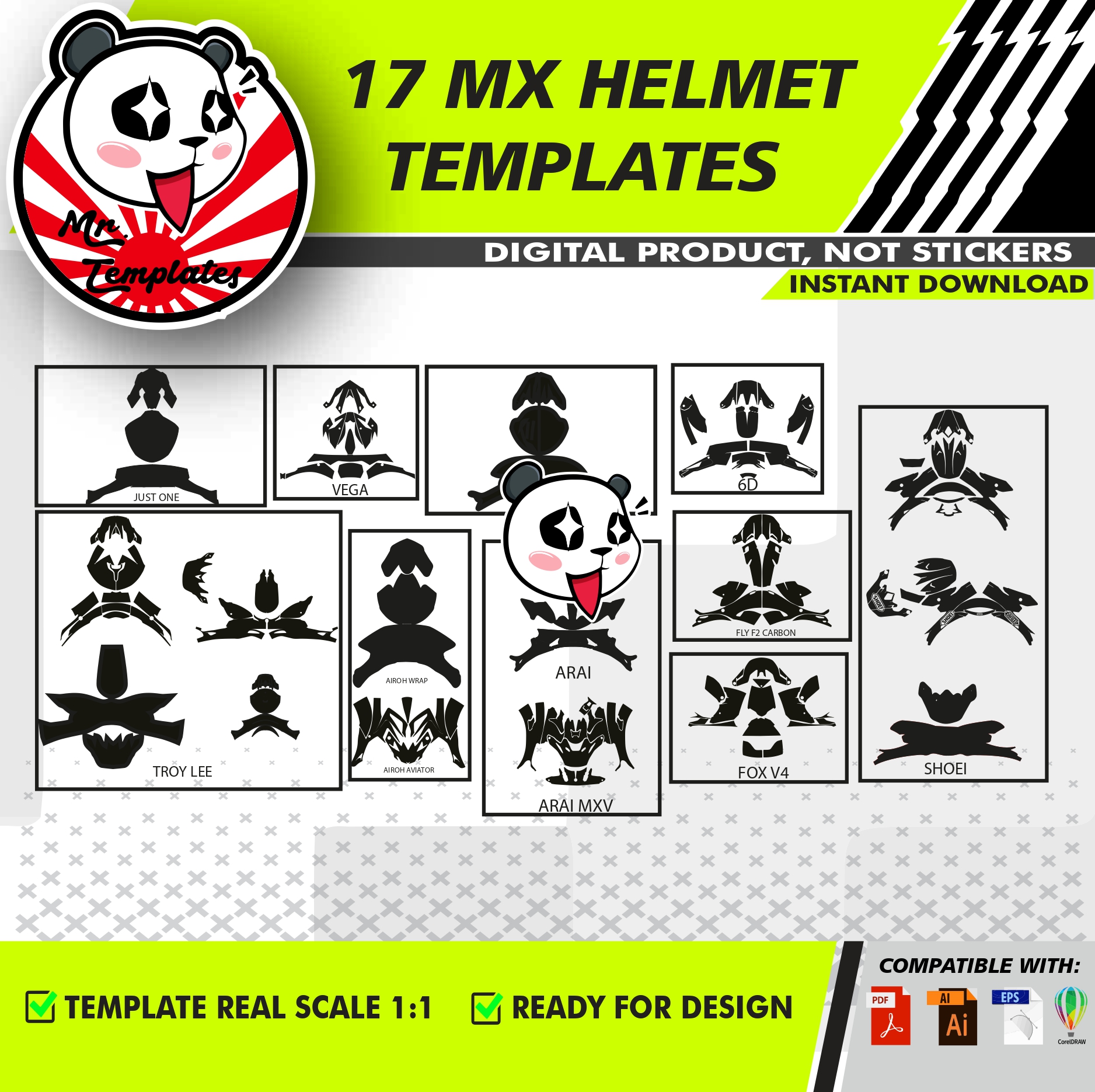 17 MX HELMET TEMPLATES PACK | MOTOPROTEMPLATES