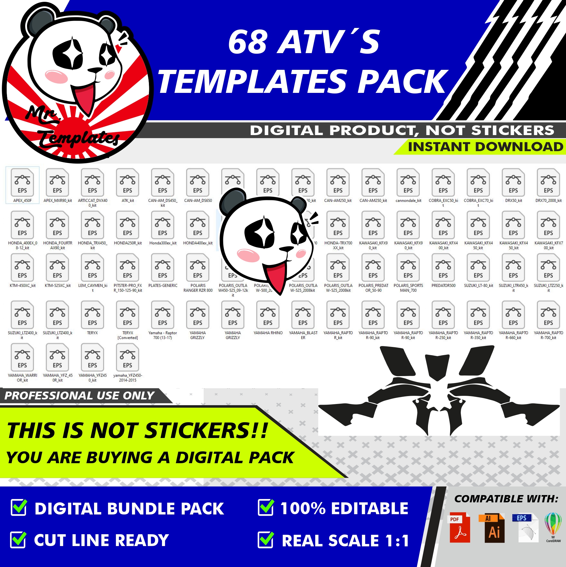 68 ATV´s / QUAD TEMPLATES PACK | MOTOPROTEMPLATES