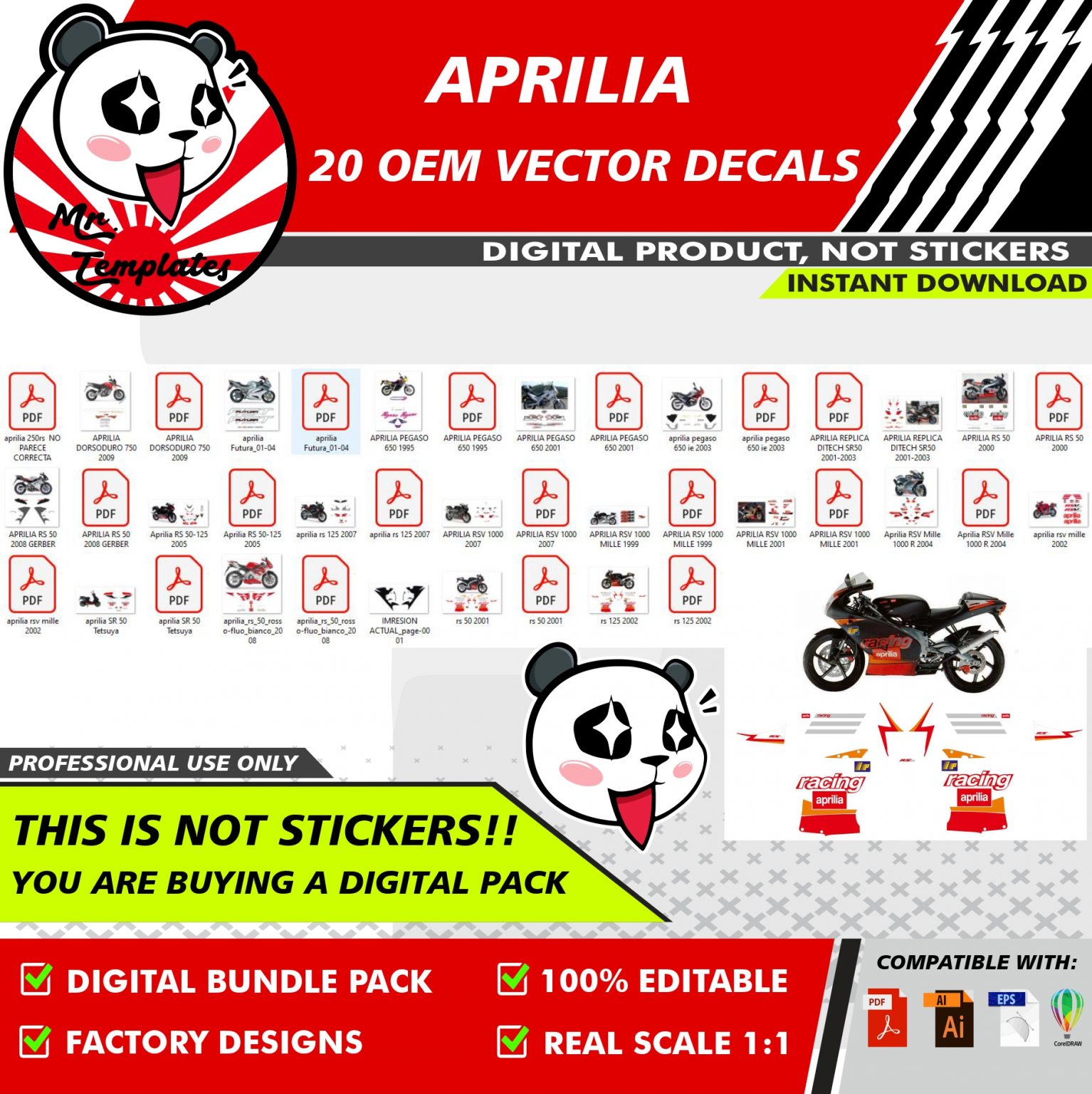 🥇 DOWNLOAD APRILIA DESIGNS READY TO PRINT