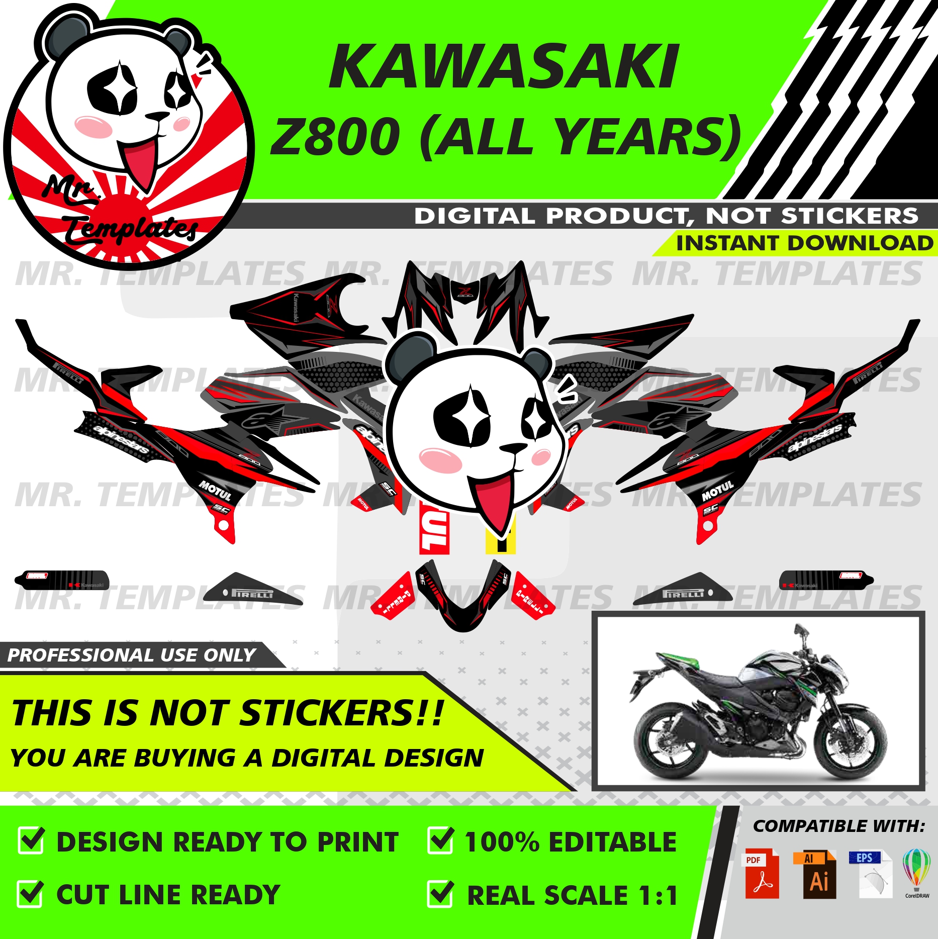 DOWNLOAD DESIGN KAWASAKI Z800 | MOTOPROTEMPLATES