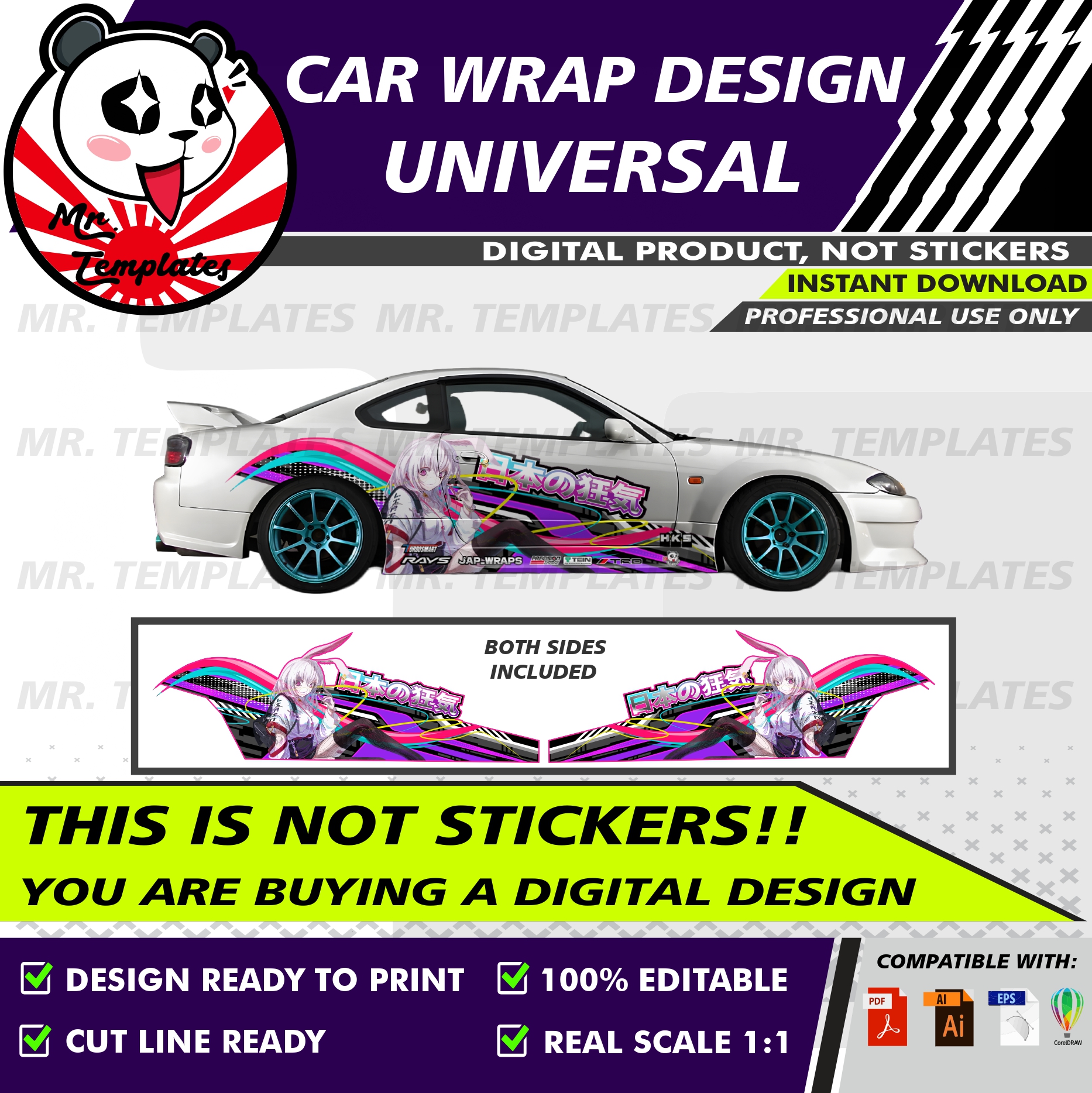 DOWNLOAD CAR WRAP DESIGN ITASHA | READY TO PRINT