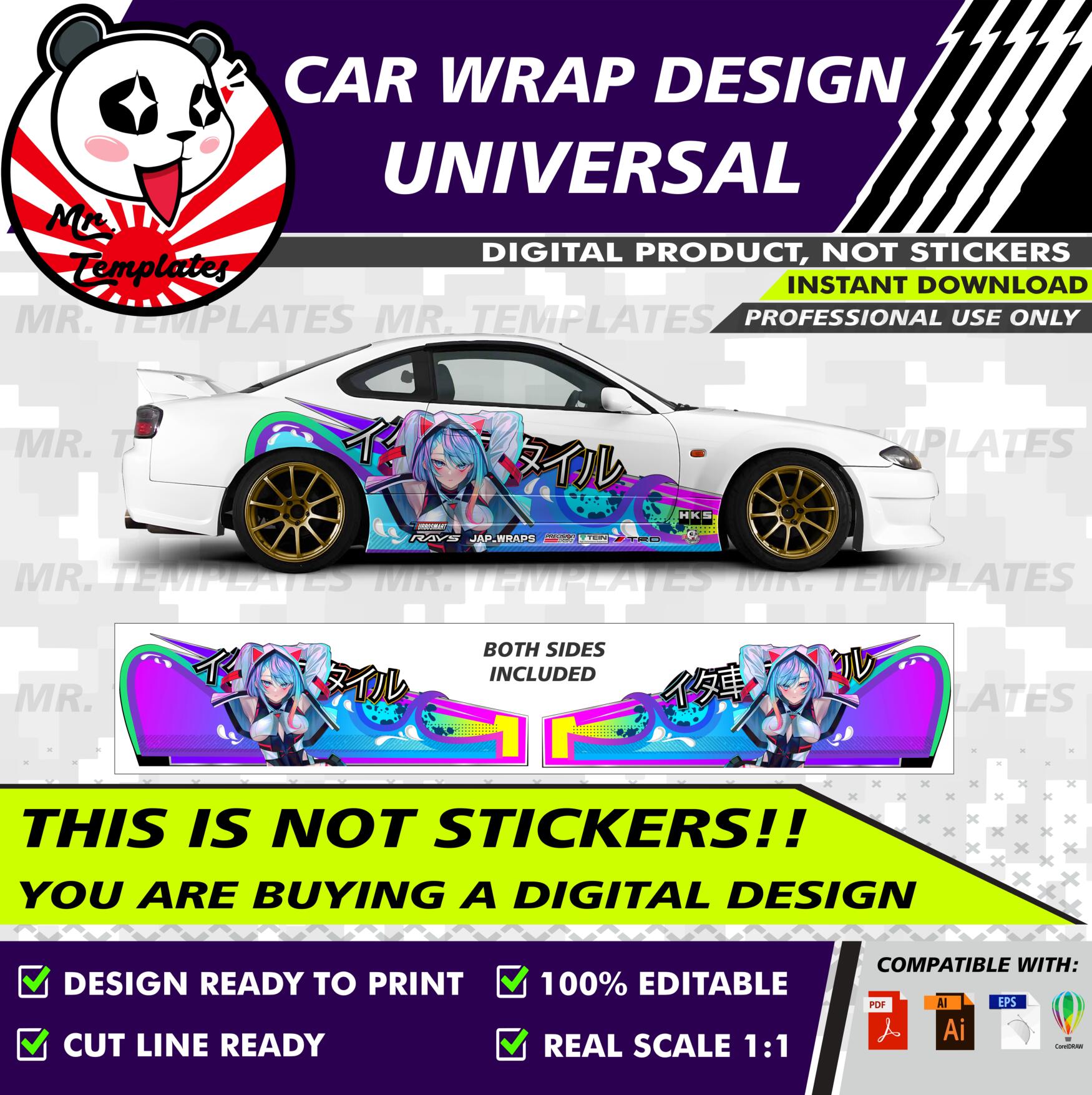 DOWNLOAD CAR WRAP JDM DESIGN ITASHA | READY TO PRINT