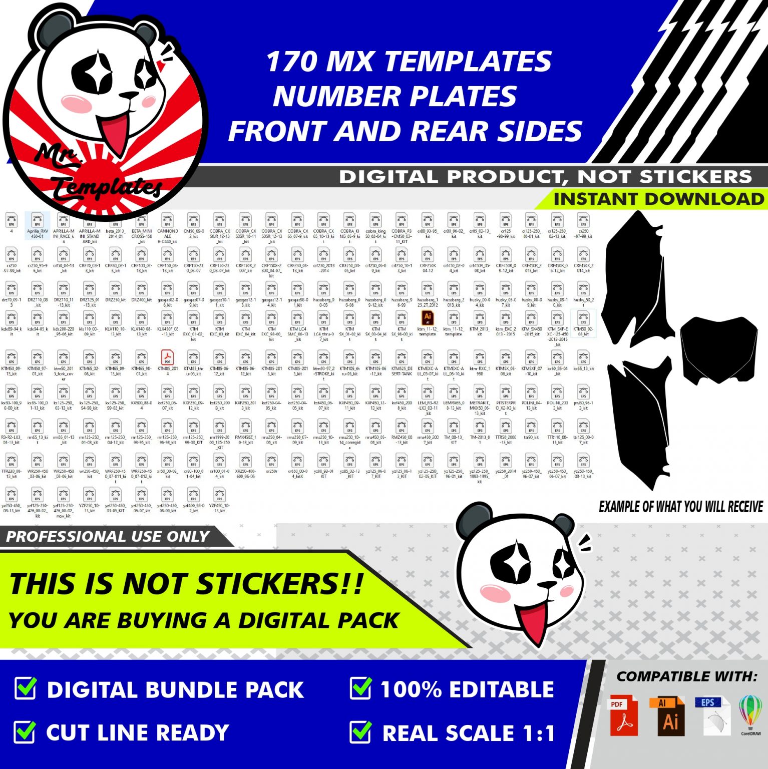 🥇 Motorcycle Templates & Designs Ready to Print Decals