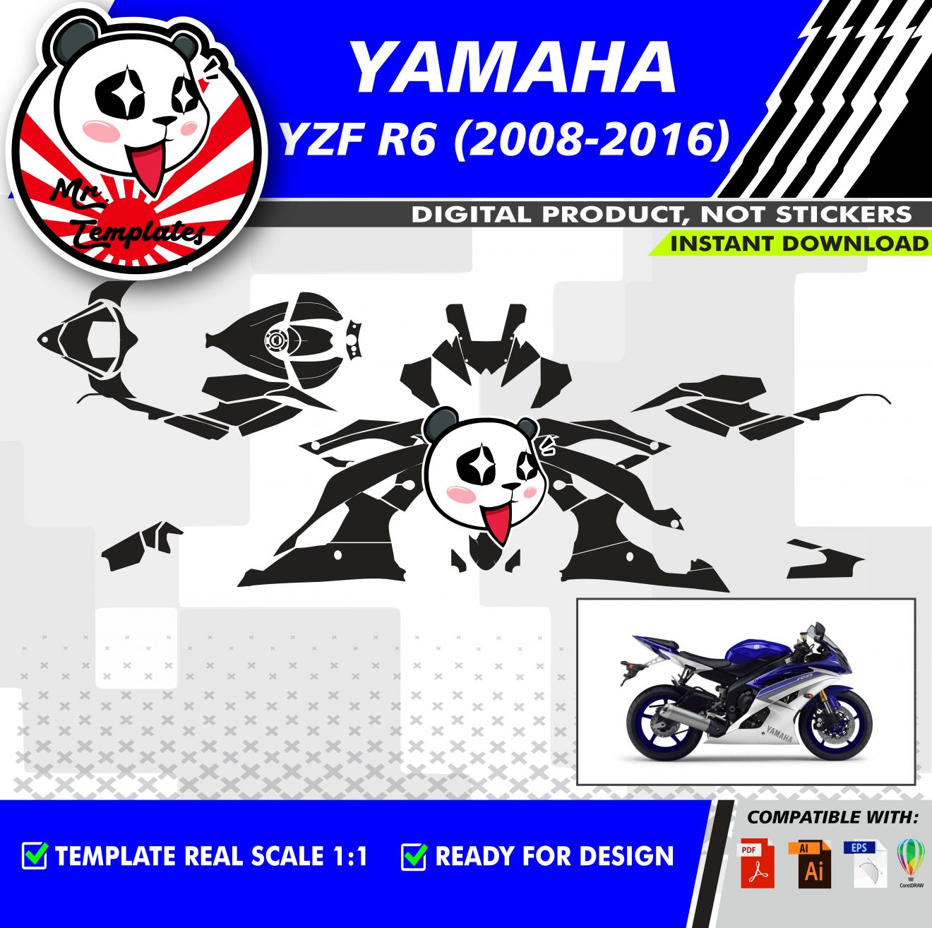 TEMPLATE YAMAHA YZF R6 (08-16) | MOTOPROTEMPLATES