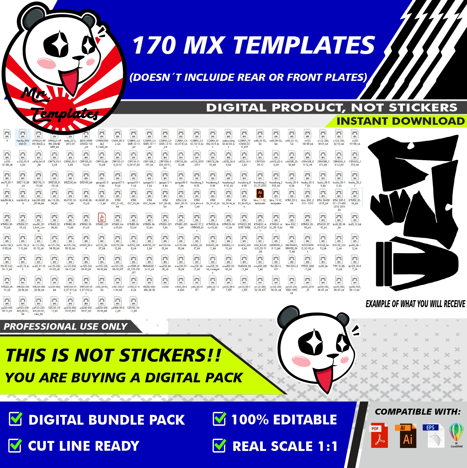 🥇 Motorcycle Templates & Designs Ready to Print Decals