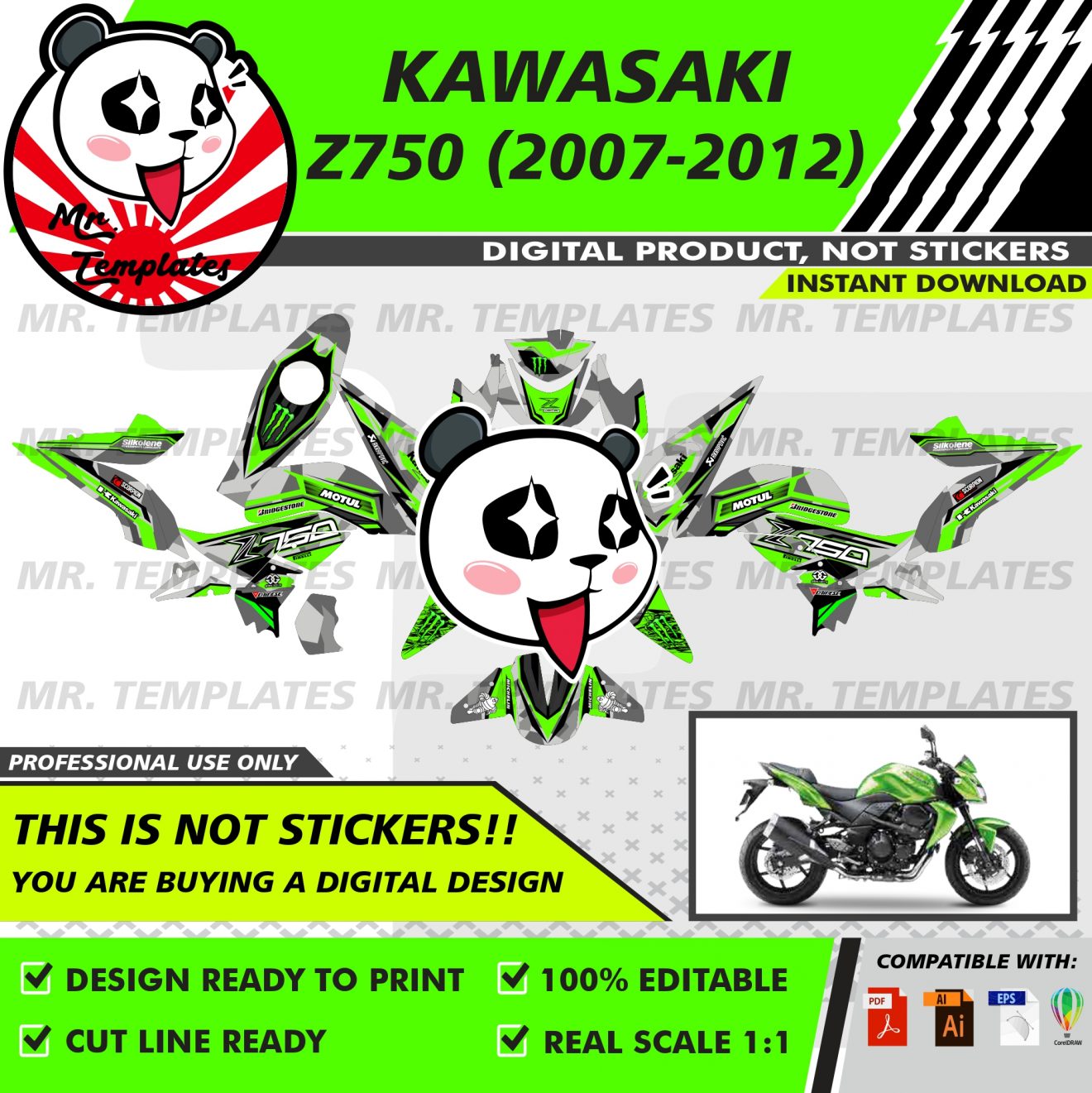 DOWNLOAD DESIGN KAWASAKI Z750 | MOTOPROTEMPLATES